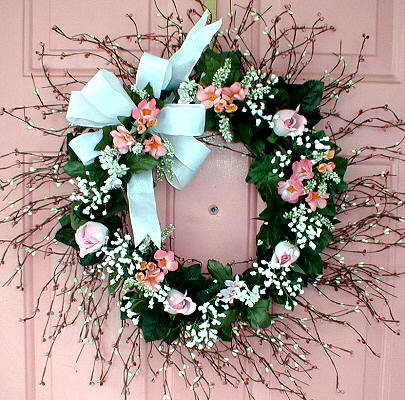 SPRING SPRAY WREATH | ArtificialChristmasWreaths.com | FLORAL WREATHS